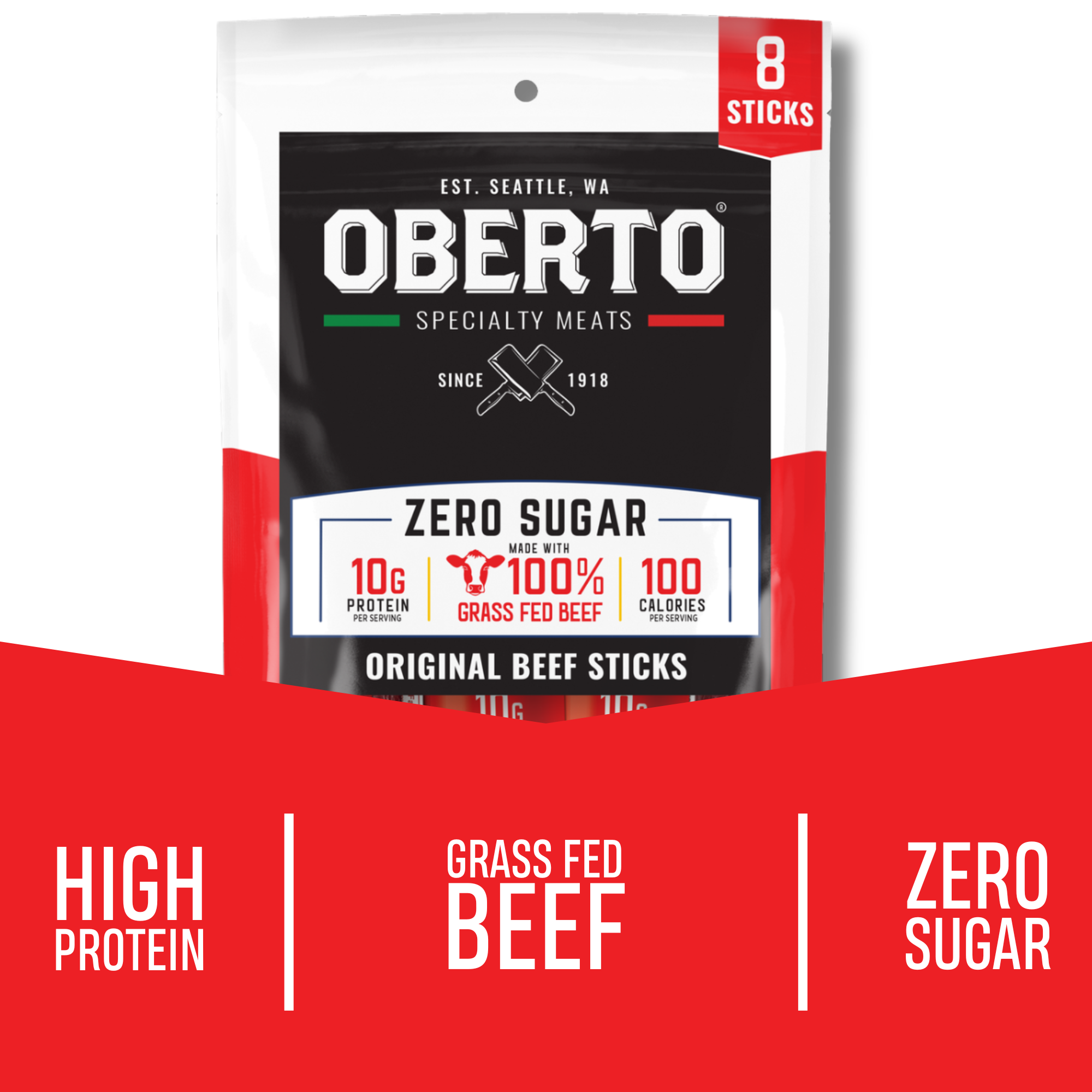 Original Grass Fed Beef Sticks - 8 Pack – Oberto Snacks Inc.