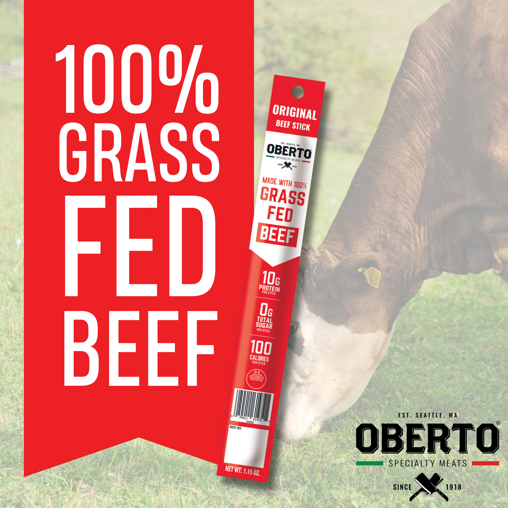 Original Grass Fed Beef Sticks - 8 Pack – Oberto Snacks Inc.